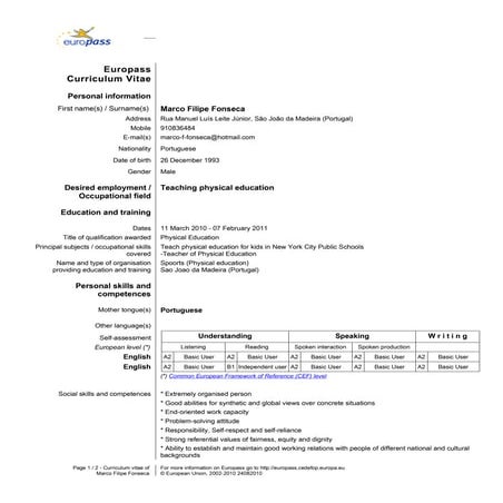 Curriculum Vitae Marco | DOC