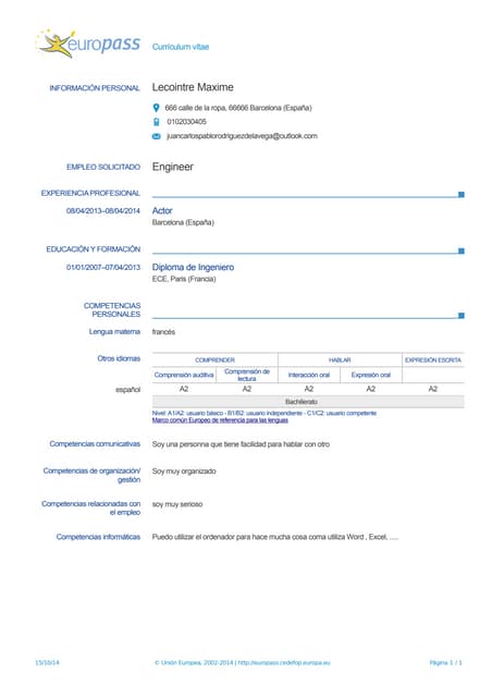 Europass cv | PDF