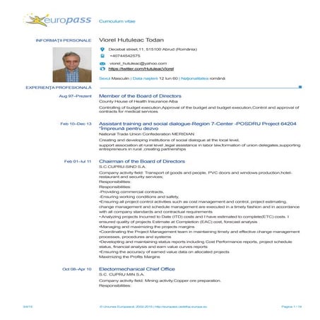 Europass cv-esp-20150403-hutuleac todan-en | PDF