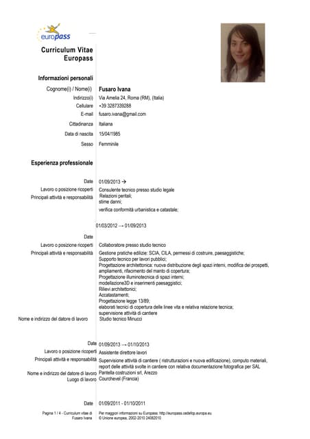 Europass CV example(Laurio Belo)