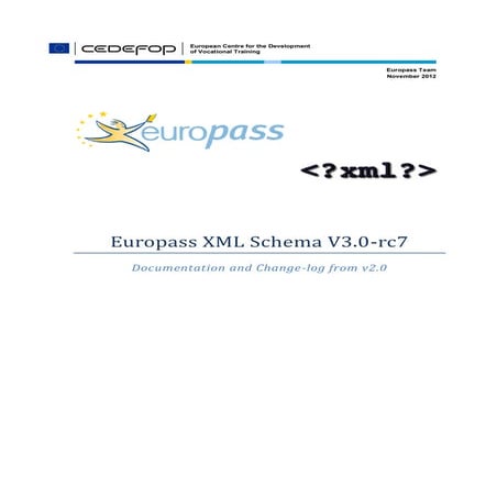 Europass XML Schema v3.0 RC7 Documentation and Changelog | PDF
