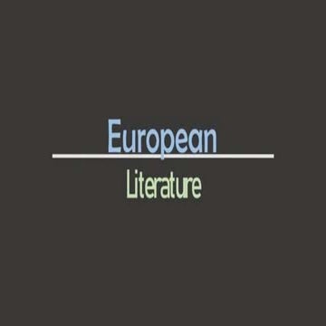 European Literature | PPTX
