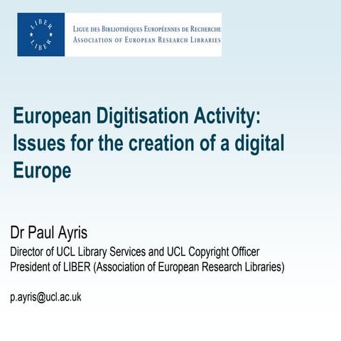 European digitisation activity | PPT