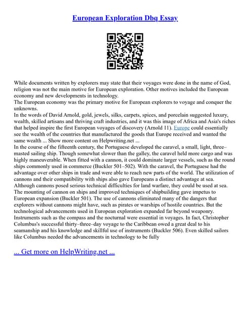 Causes of the Age of Exploration | DOCX