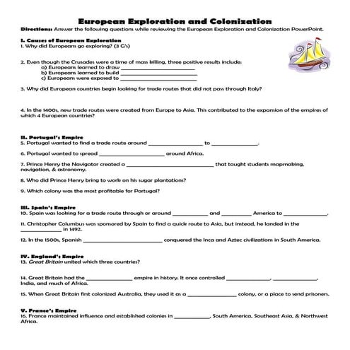 European Exploration Hand Out | DOC