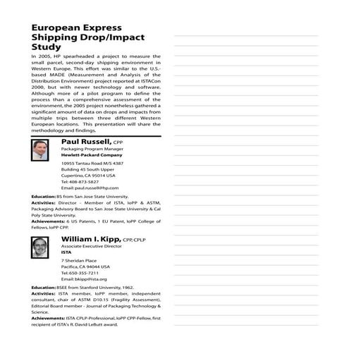European express shipping drop or impact study | PDF