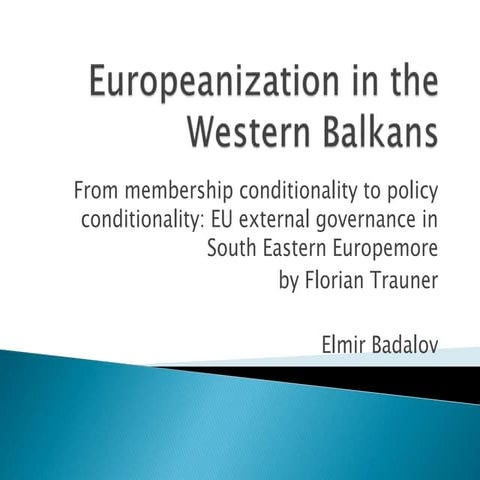 Europeanization in the Western Balkans | PPTX