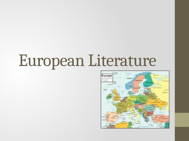 European Literature Day 1 | PPTX