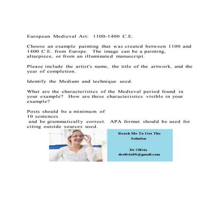 European Medieval Art 1100-1400 C.E.Choose an example pain | DOCX