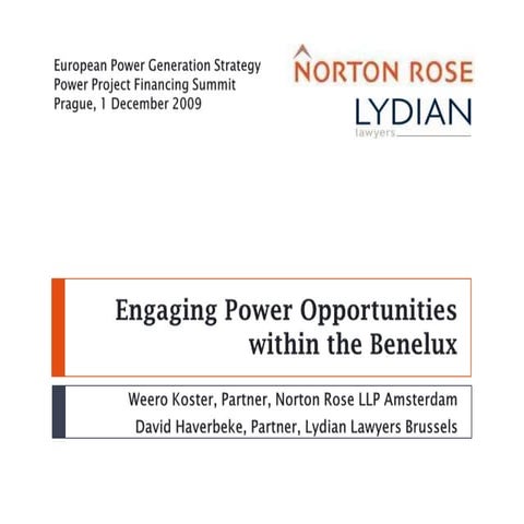 European Power Generation Strategy Power Project Financing Summit ...