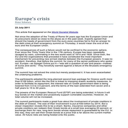 Europe crisis | DOCX