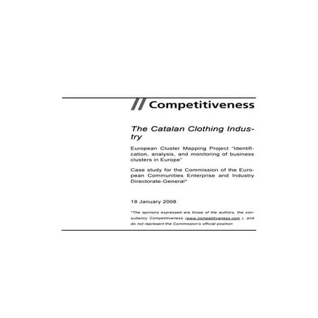 Europe Innova Cluster Mapping Case Textile Catalonia Pdf