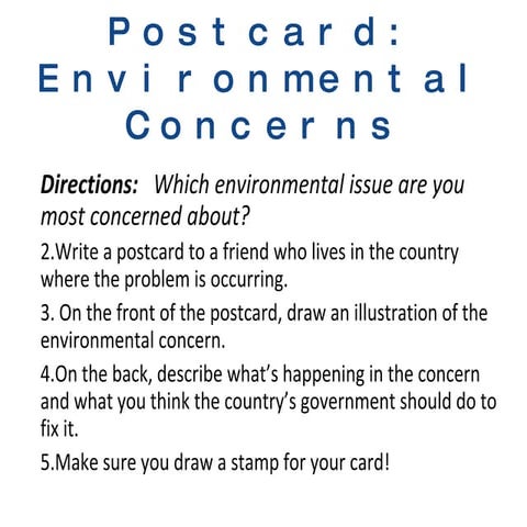Europe’S Environmental Concerns Postcard | PPT