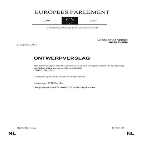 Europese schaal voor invaliditeit | PDF
