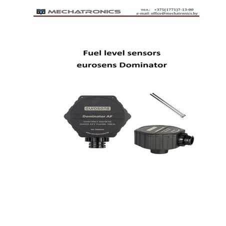 Fuel level sensor Eurosens Dominator installation | PDF