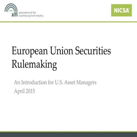 European Union Securities Rulemaking | PPTX | Financial Regulation ...