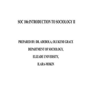 Introduction to Sociology presentation EU SOC 106 | PPTX