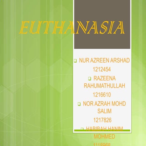 Euthanasia ppt | PPTX