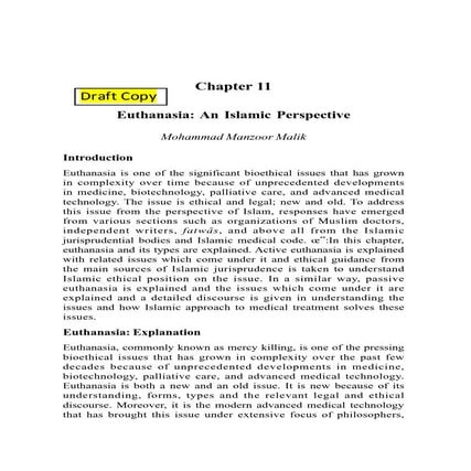 Euthanasia: An Islamic Perspective | PDF