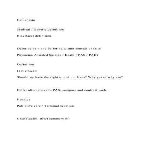 Euthanasia Medical Generic definitionBioethical def | DOCX