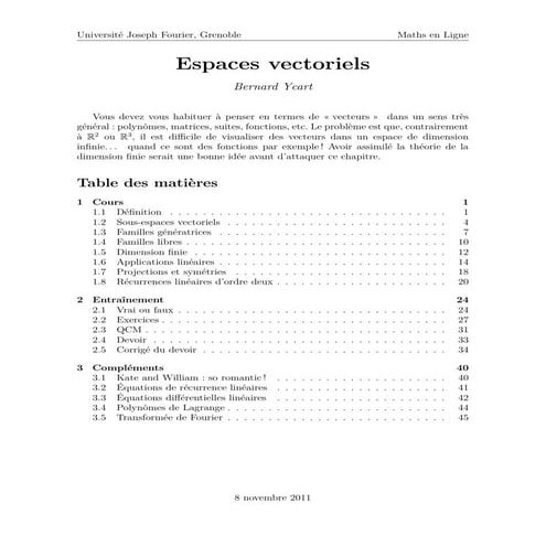 Espace vectoriel | PDF