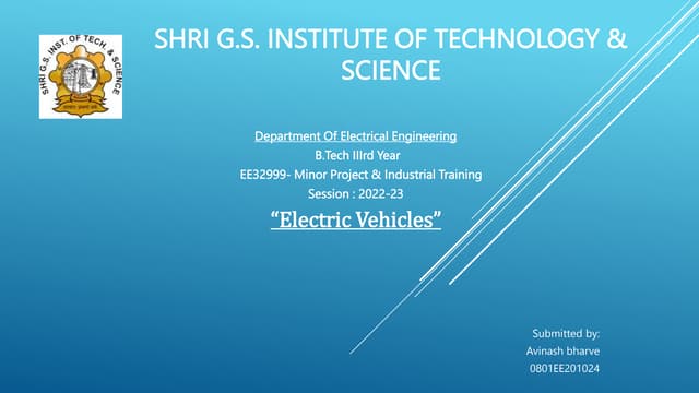 Electric Vehicle ppt | PPTX