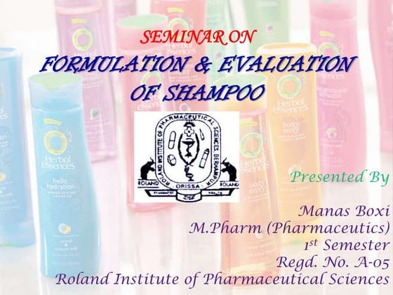 Preparation and formulation of shampoos | PPT