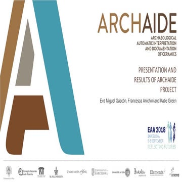 Presentation and results of ArchAIDE project - EAA2018 | PDF