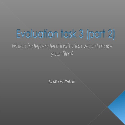 Evaluation Task 3 (part 2) | PPT