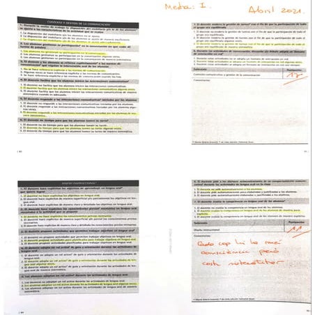 Exemple de resultats. Test EVALOE. | PDF
