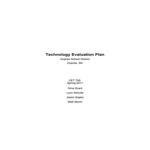 Dupree Tech Plan | PDF
