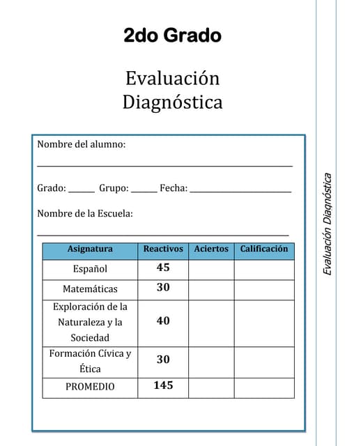 2do grado diagnóstico primaria | PDF