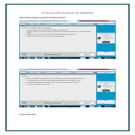 Evaluaciòn acerca de windows | PDF