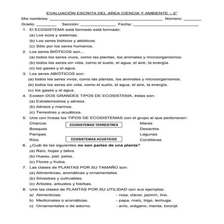 Hojas De Trabajo De Ciencias De Segundo Grado