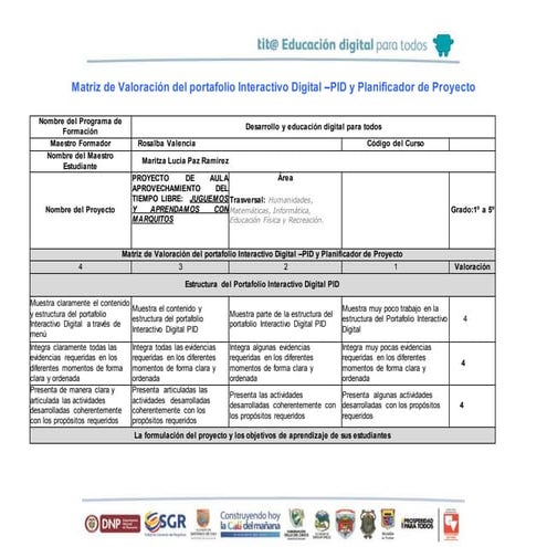 Evaluación entre pares | DOCX