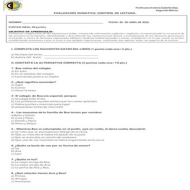 Evaluación los mejores amigos. | DOCX