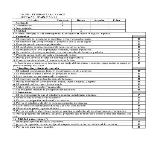 Evaluacion del software | DOCX | Computing | Technology & Computing