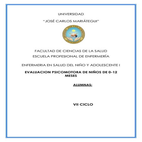 ESCALA DE DESARROLLO INFANTIL - EDI PEDIATRIA | PPTX