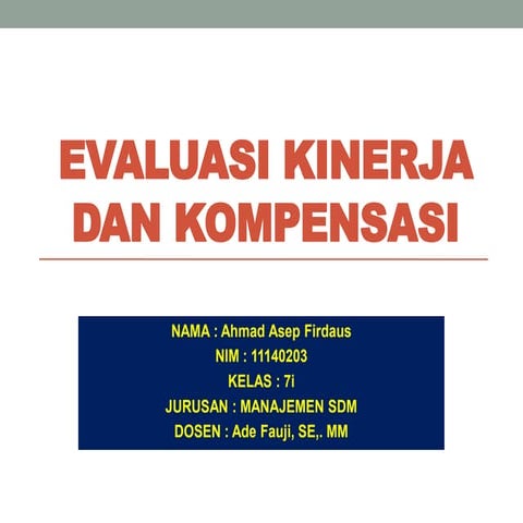 Evaluasi kinerja dan kompensasi 6 | PPTX