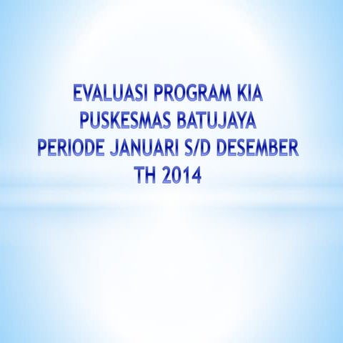EVALUASI PROGRAM KIA PUSKESMAS BATUJAYA PERIODE JANUARI S/D DESEMBER TH ...
