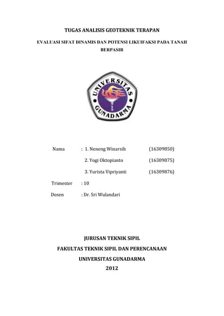 Stabilitas lereng-menggunakan-metode-fellenius-dan-slope-w-2007 | PDF