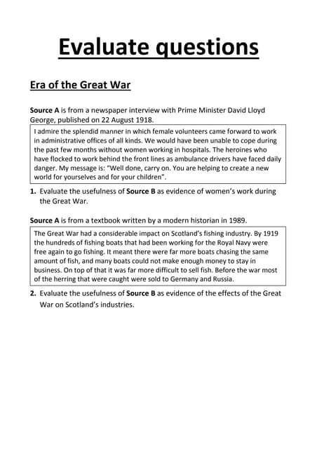 Example National 5 History questions - Explain | PDF | Crime & Harmful ...
