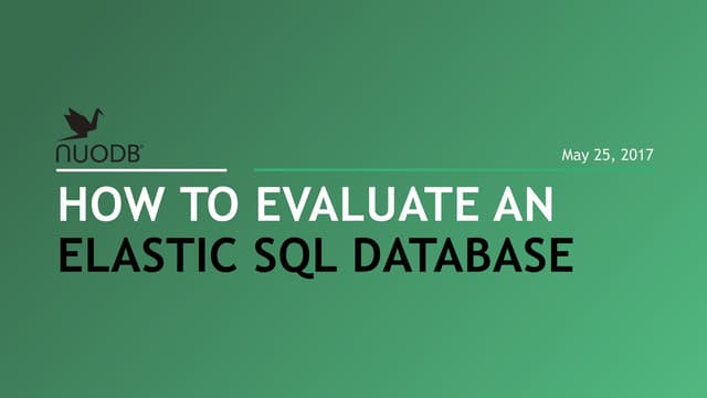 How To Evaluate An Elastic Sql Database Ppt 2369
