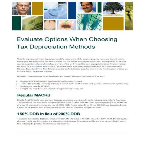 Evaluate Options When Choosing Tax Depreciation Methods | PDF