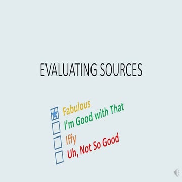 Evaluate sources | PPT