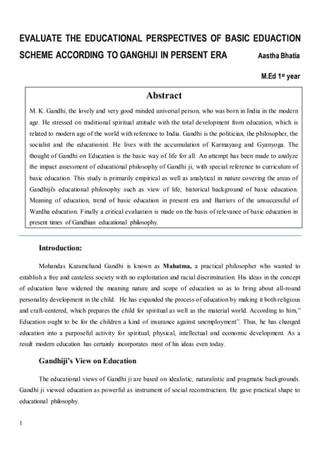 Nai-Talim: Aims, Objectives and Principles | PPTX