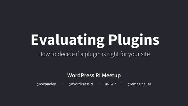 How To Evaluate Wordpress Plugins Before Activating Ppt
