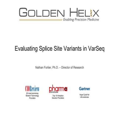 Evaluating Splice Site Variants in VarSeq | PDF
