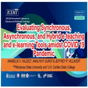 Evaluating Synchronous Asynchronous And Hybrid E Teaching Pptx Free Download
