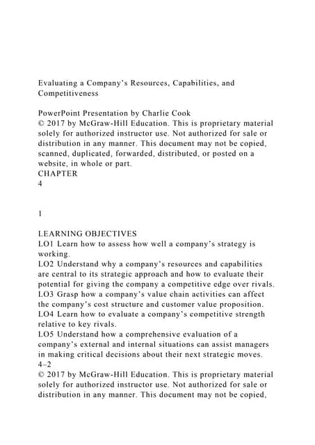 Chapter 3 the internal organization- resources capabilities core ...